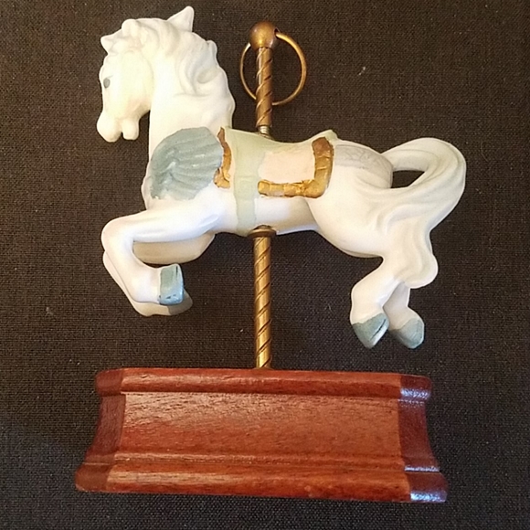 unknown | Accents | Small Bisque Porcelain Carousel Horse | Poshmark